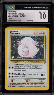 Pokemon Chansey Base Set 2 Holo Rare #3 CGC 10 Gem Mint | eBay