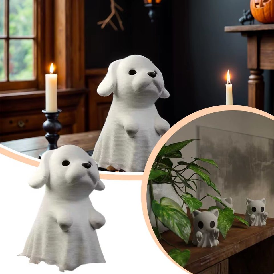 Goblin And Ghoul Ghost Walking Dog Halloween Figurine Spooky Ghost Dog ...
