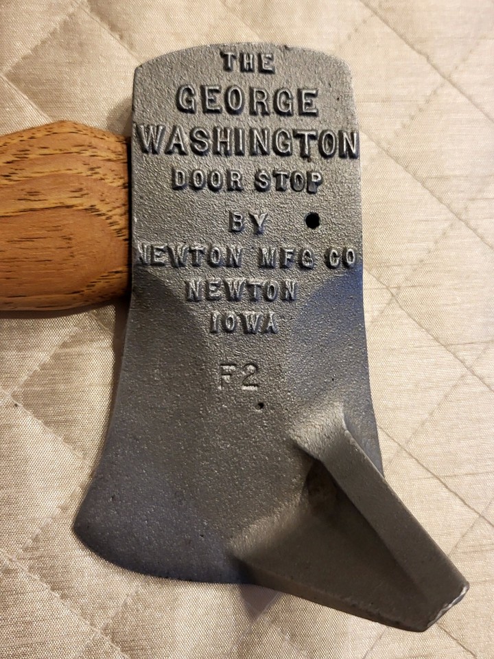 Vintage Embossed GEORGE WASHINGTON Hatchet/Axe Door Stop By Newton Mfg ...