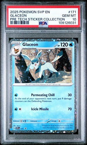 Pokémon Cards Glaceon SVP 171 Sticker Collection Promo - PSA 10 GEM ...