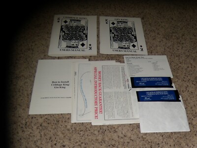 Gin King Cribbage King IBM PC Game on 5.25" disks with manuals | eBay