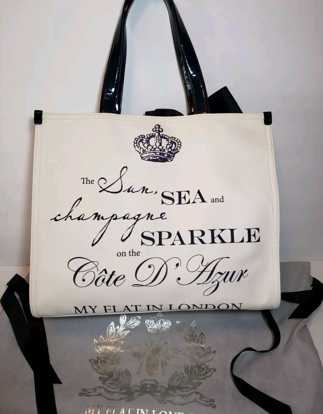 BRIGHTON MY FLAT IN LONDON RIVA TOTE LA VIE EST BELLLE COATED CANVAS LG ...