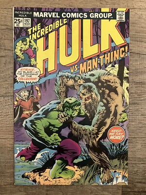 Incredible Hulk #197 (Marvel 1976) Bernie Wrightson Hulk v Man Thing ...