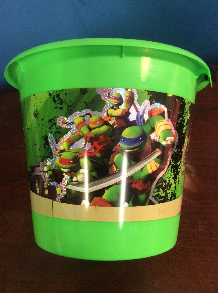 TMNT Teenage Mutant Ninja Turtles Bucket Pail For Candy Toys Gifts 8 1/ ...