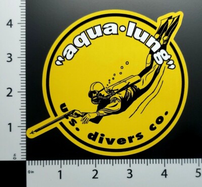 U.S. Divers Co. Aqua Lung Dive Scuba Decal Sticker repro 6mil vinyl 4.5 ...