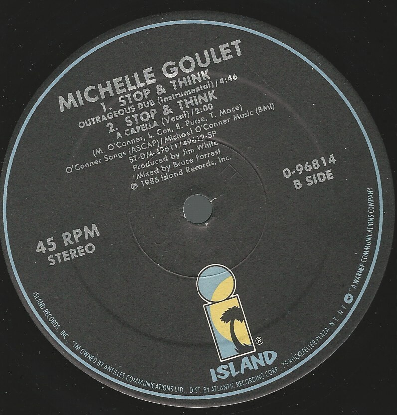 VINYL 12" GOULET MICHELLE STOP & THINK ( VOCAL - OUTRAGEOUS DUB ...