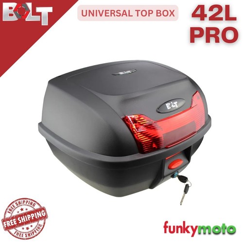 42L TOP BOX UNIVERSAL FIT MOTORBIKE SCOOTER HELMETS MOTORCYCLE STORAGE ...