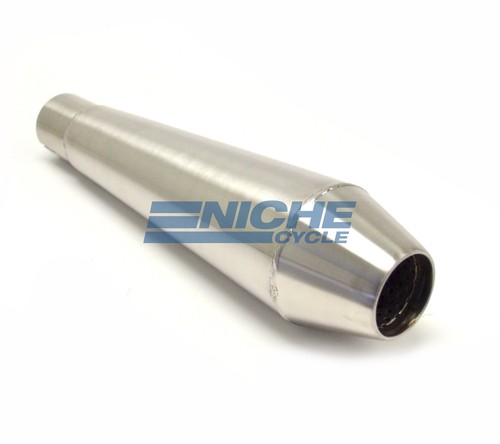 12" Stainless Steel Performance Motorcycle Muffler Reverse Cone Brushed ...