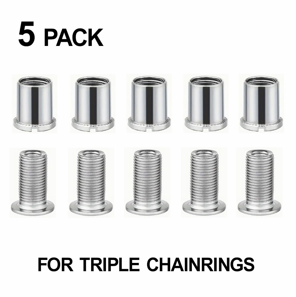 Bicycle M8 Chainring Bolts and Nuts- 5 Sets -for Triple Chainring, 12 ...