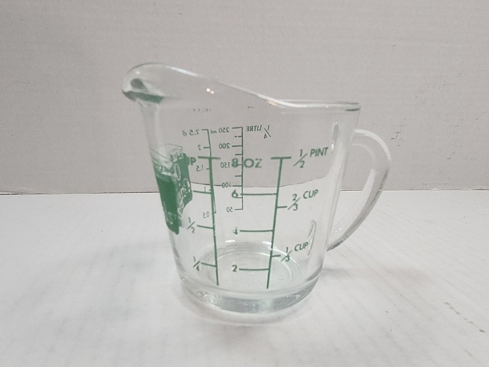 Vtg Anchor Hocking Oven Originals Glass 1 Cup Measuring Cup HTF Green ...