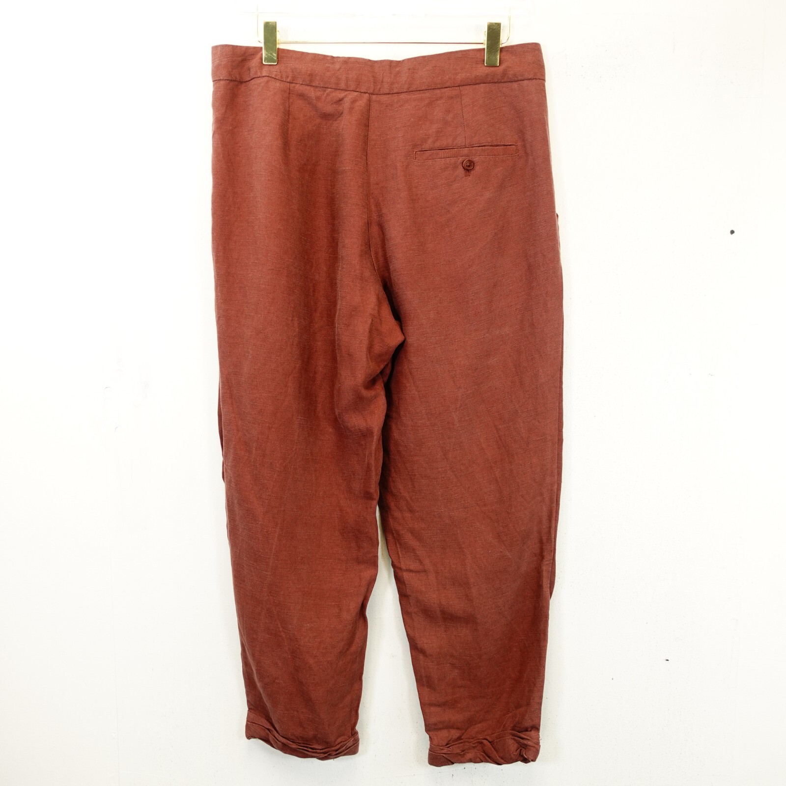 WILFRED Women's Linen Burnt Orange Cropped Pants SMAL… - Gem
