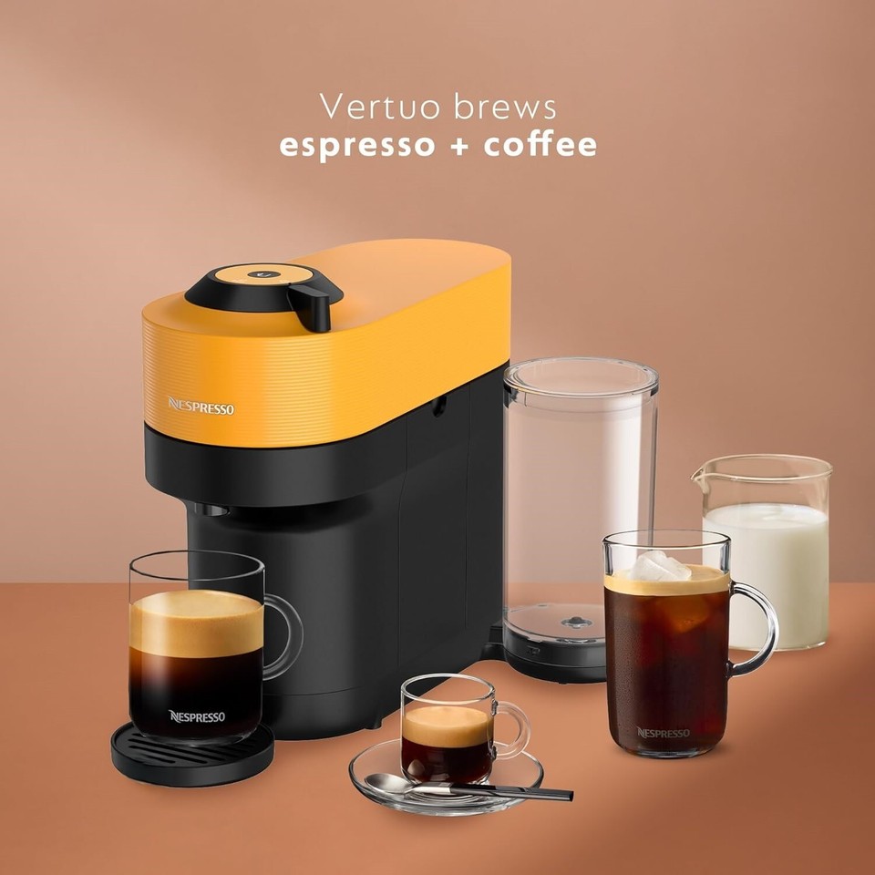 Nespresso Vertuo Pop+ Coffee and Espresso Machine Mango Yellow, Or ...