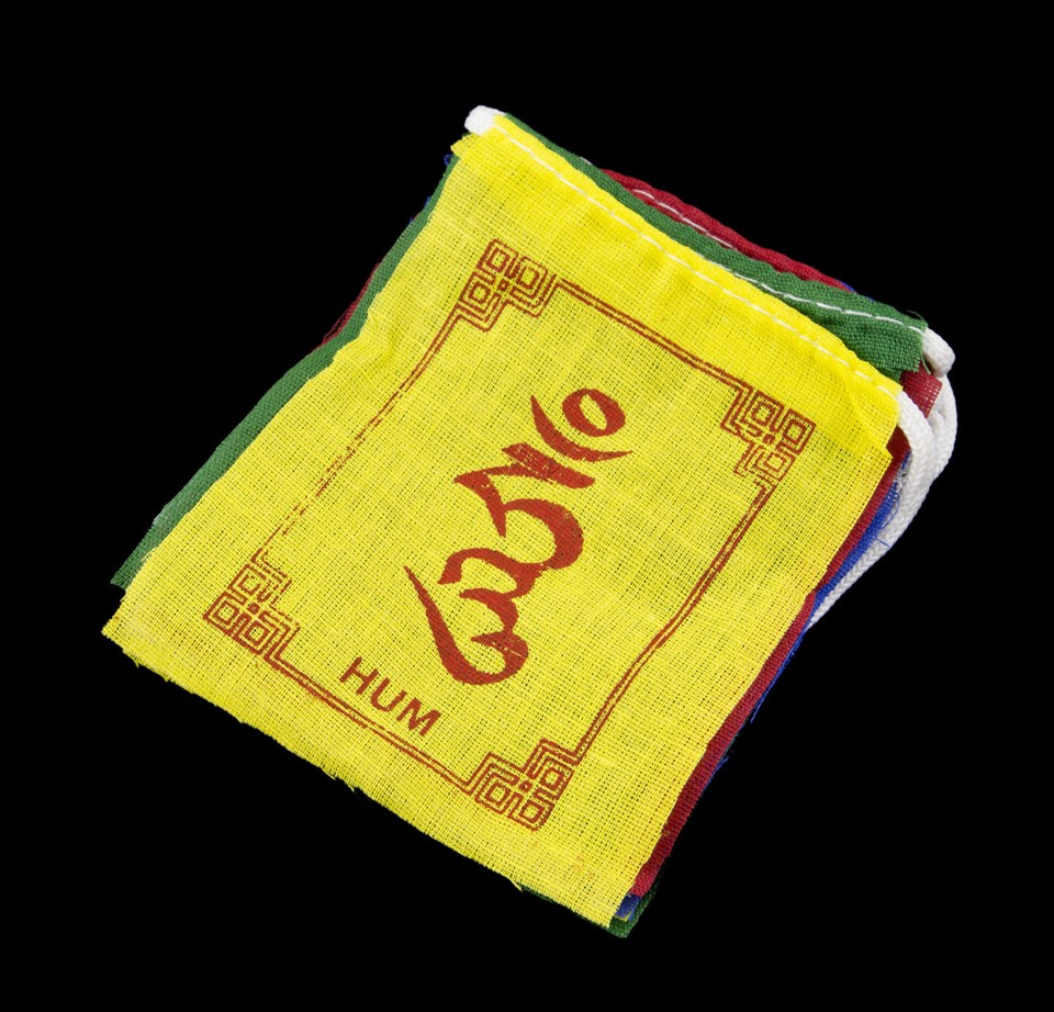 Mini - Flags IN Prayers - Tibetan - 2 13/16x2 3/8in - Om Mani Padme Hum ...