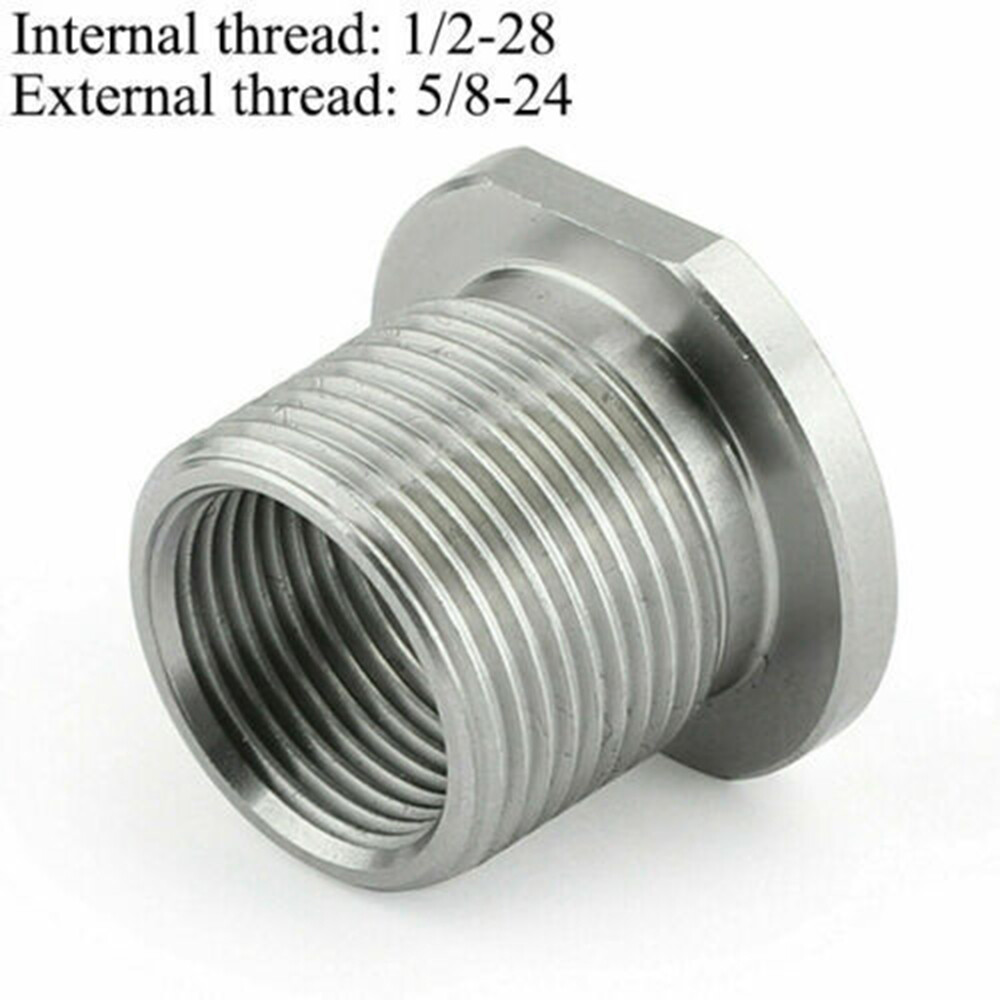 2PCS Stainless Steel Thread Adapter Convert Adapter 1/2 x 28 TPI to 5/8 ...