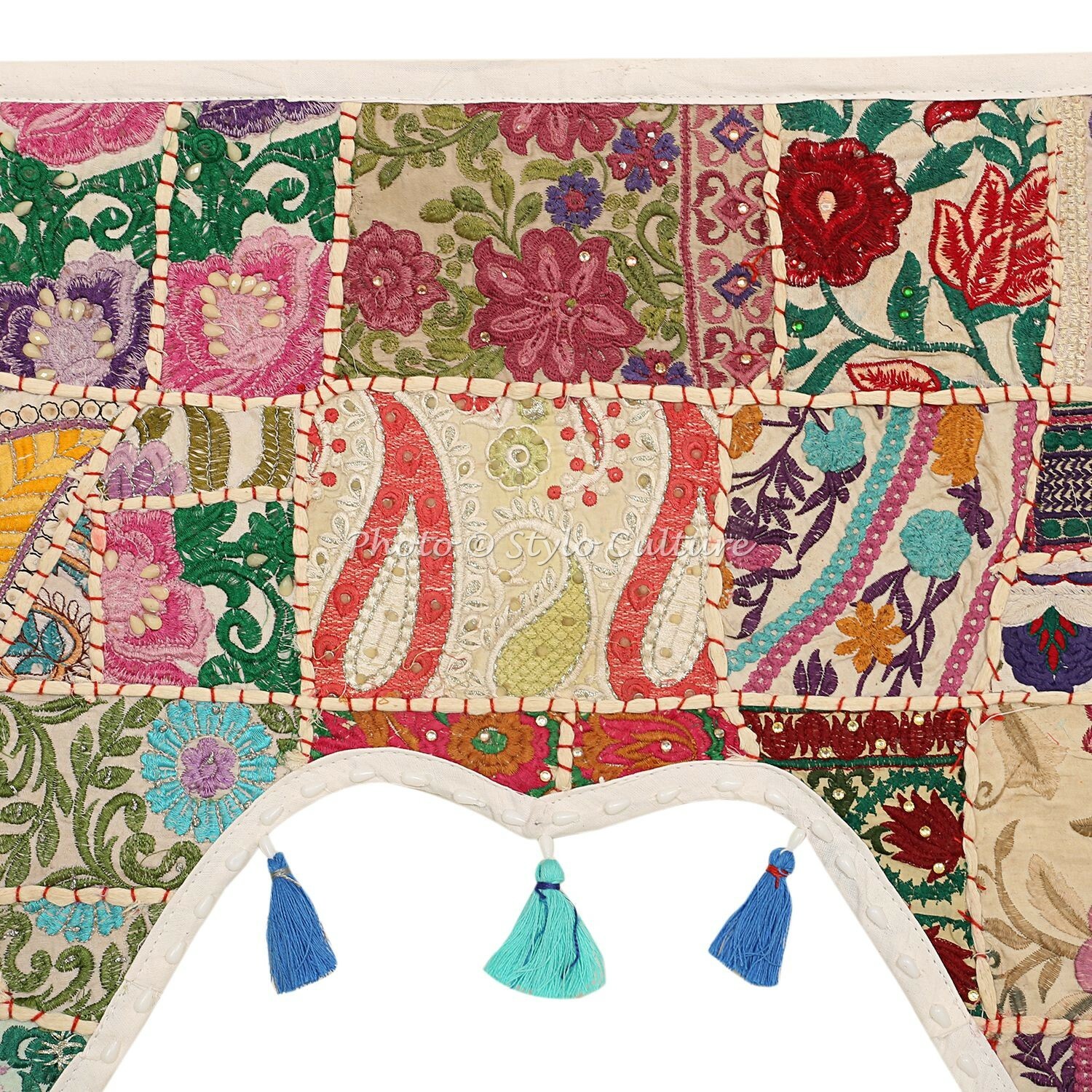 Indian Door Hanging Toran Door Hanging White Patchwork Embroidered ...