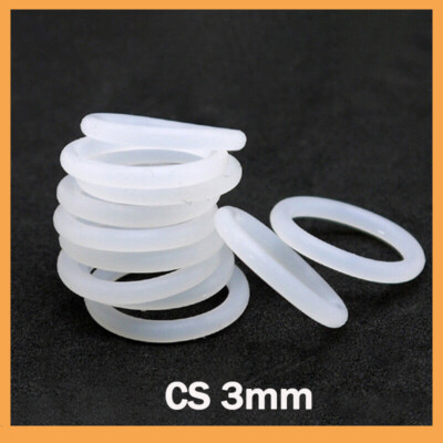 Food Grade O-Ring 3mm Cross Section Clear Silicone Rubber O Rings OD ...