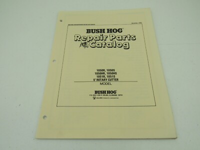 Bush Hog 1050 1051 Series 5' Rotary Cutter Repair Parts Catalog | eBay