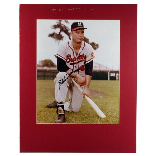 Eddie Matthews Signed 16x20 Matted Photo Milwaukee Braves Auto | eBay