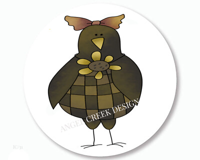 Country Primitive Crow Labels Envelope Scrapbook Stickers Envelope ...