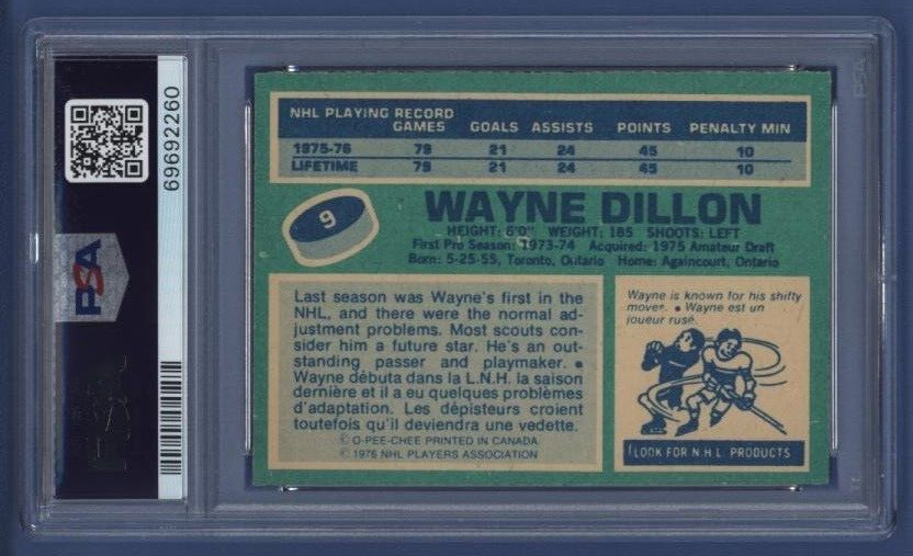 1976-77 OPC O-Pee-Chee #9 WAYNE DILLON PSA 7 NM New York Rangers | eBay