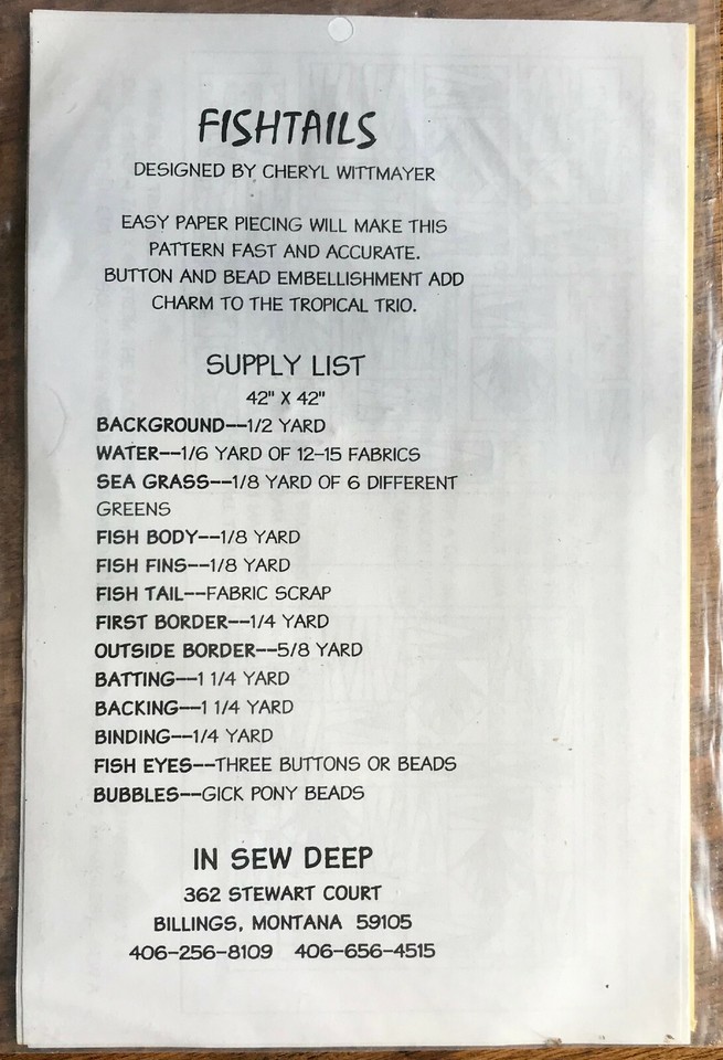 Quilt Pattern: "Fish Tails" by Sew Be It | eBay