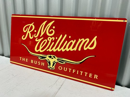 RM WILLIAMS VINTAGE LOGO METAL SIGN 600 MM X 300 MM FREE POST | eBay ...