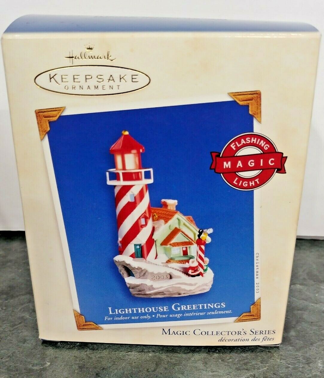 Hallmark Lighthouse Greetings Keepsake Ornament Flashing Light Magic ...