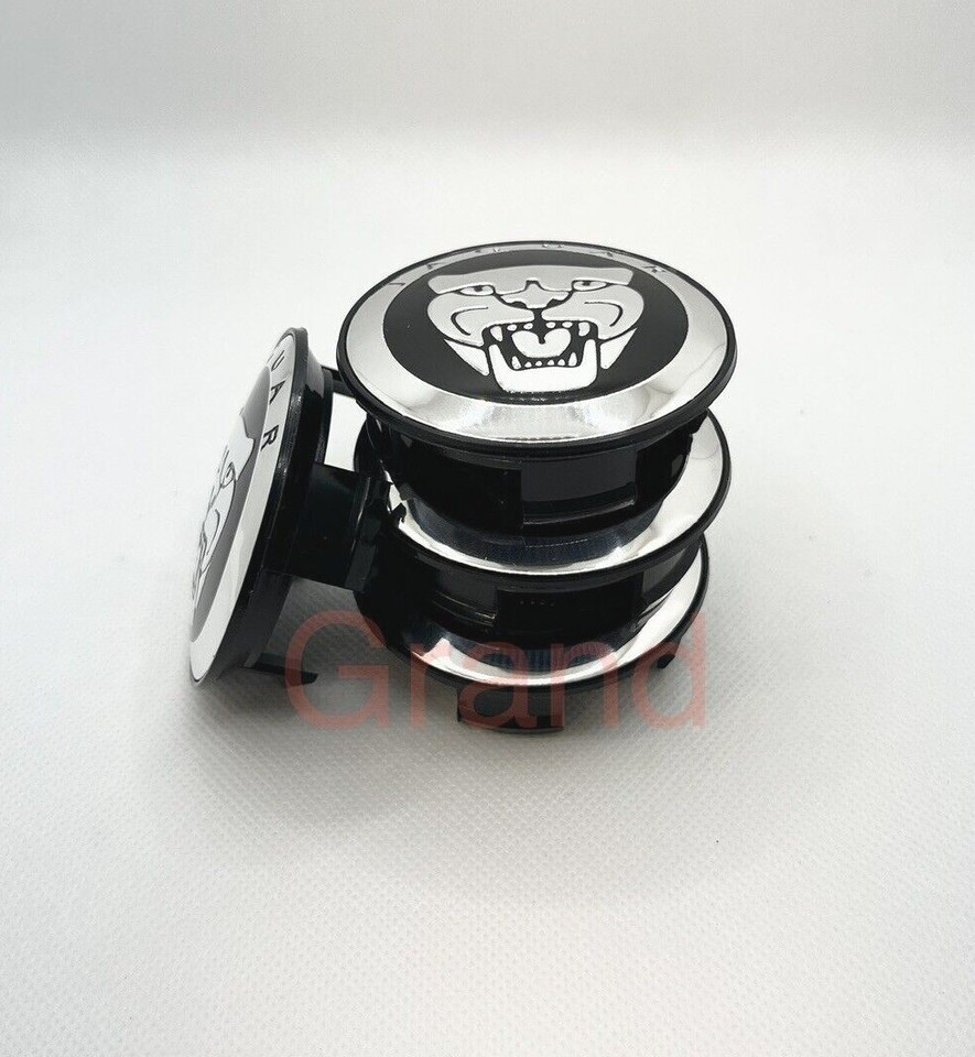 Jaguar Wheel Center Caps Black &Air Caps 59mm S-Type X-type XF XJ8 XEL ...