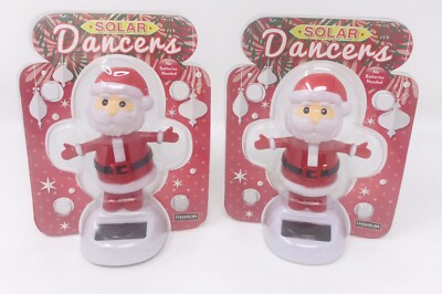 2 Christmas Solar Dancers Santa Office Car Window NEW | eBay