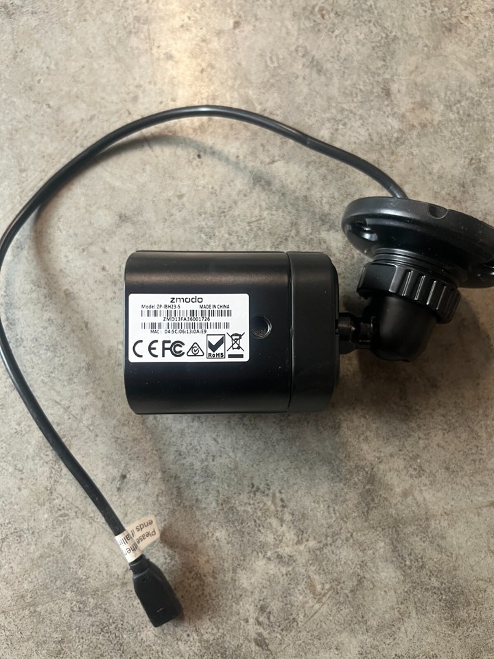 Used Zmodo SHO 720p sPoE Outdoor Camera ZP-IBH23-S 3rd Gen Female Micro ...
