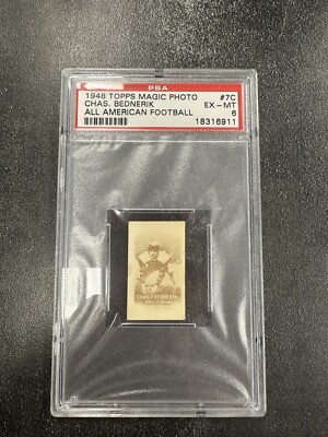 CHUCK BEDNARIK 1948 Topps Magic #7C PSA 6 EX-MT Pop 8 Only 2 Higher! RC ...