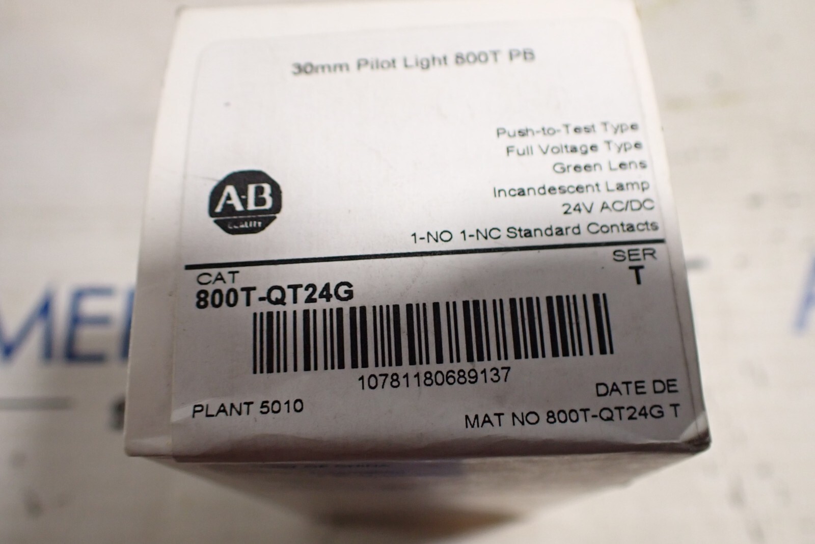 New Allen Bradley 800T-QT24G GREEN 30 MM push to Test Pilot Light | eBay
