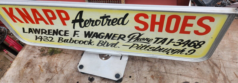 Vintage Car Roof Top Taxi Advertising Sign Knapp Shoes PITTSBURGH ...