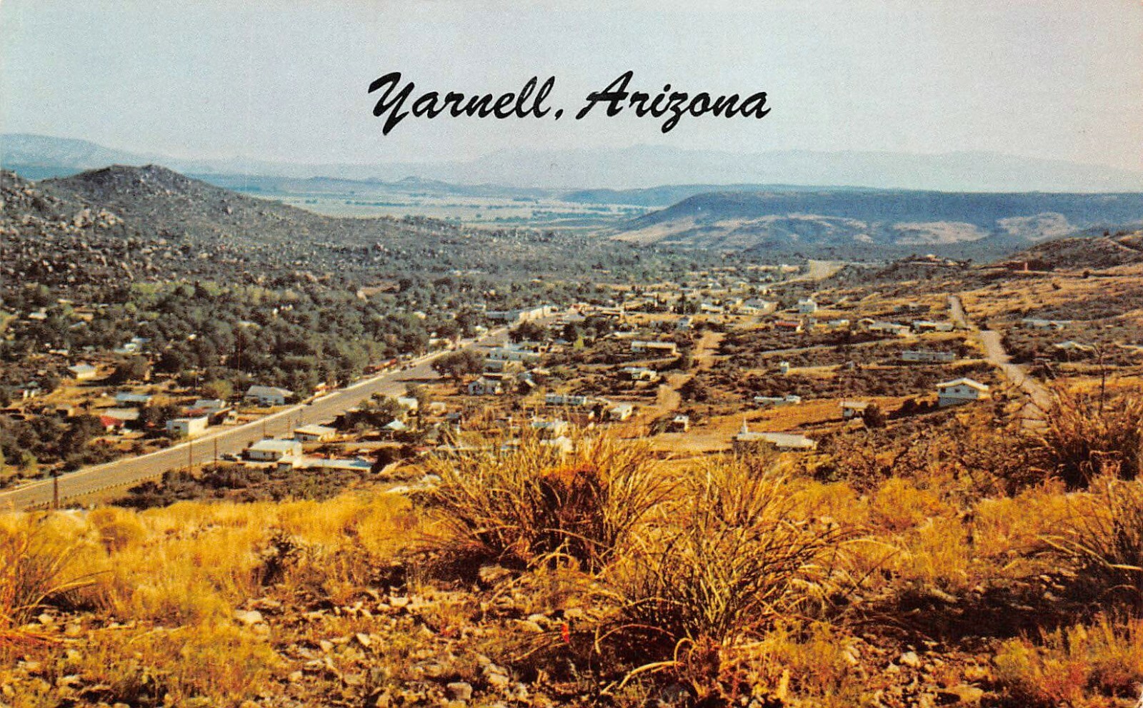 Aerial View of Yarnell Lovely Peoples Valley Town View Yarnell, AZ Vtg ...
