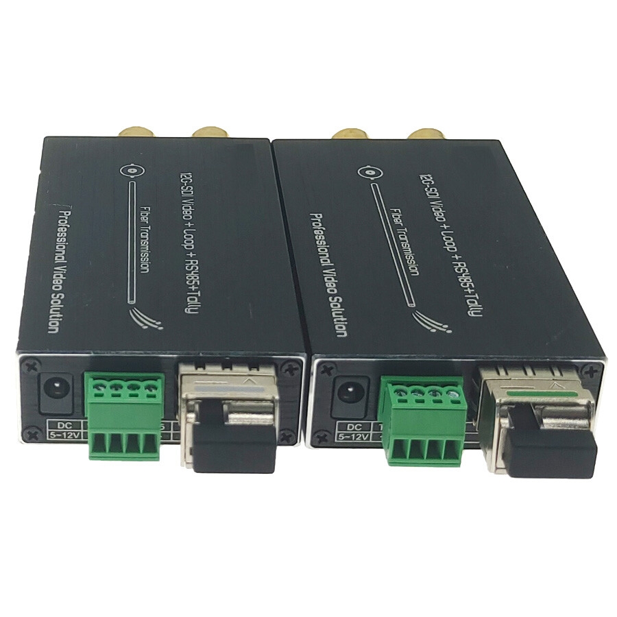 12G SDI Extender Fiber Optic LC Converter 4K Video RS485 Transmitter ...