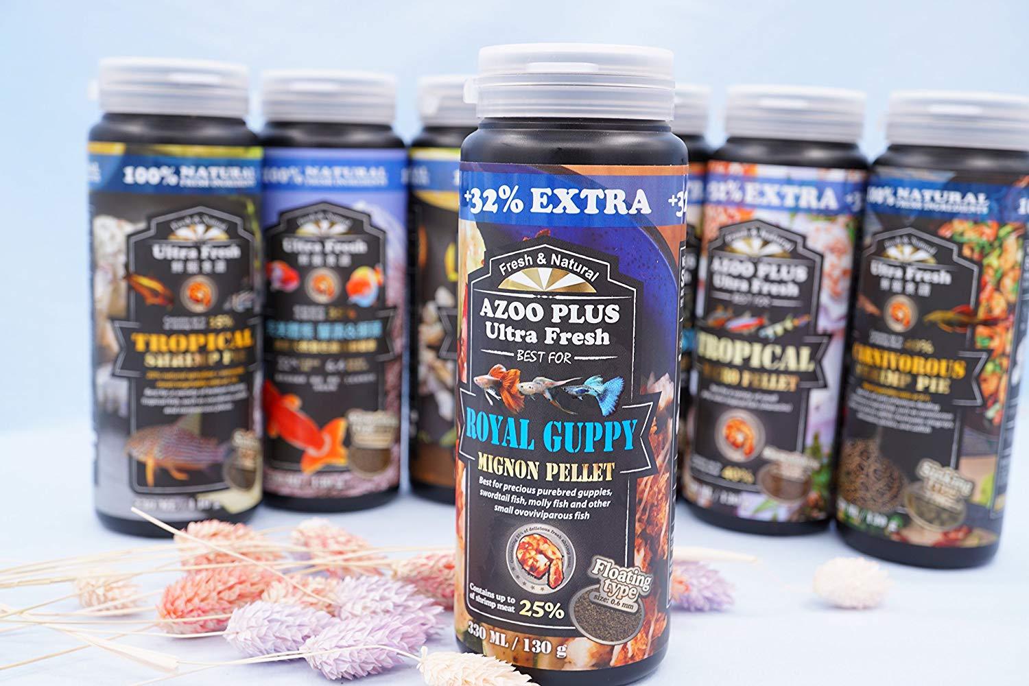 AZOO PLUS Ultra Fresh ROYAL GUPPY Mignon Pellet 130g Swordtail Molly ...