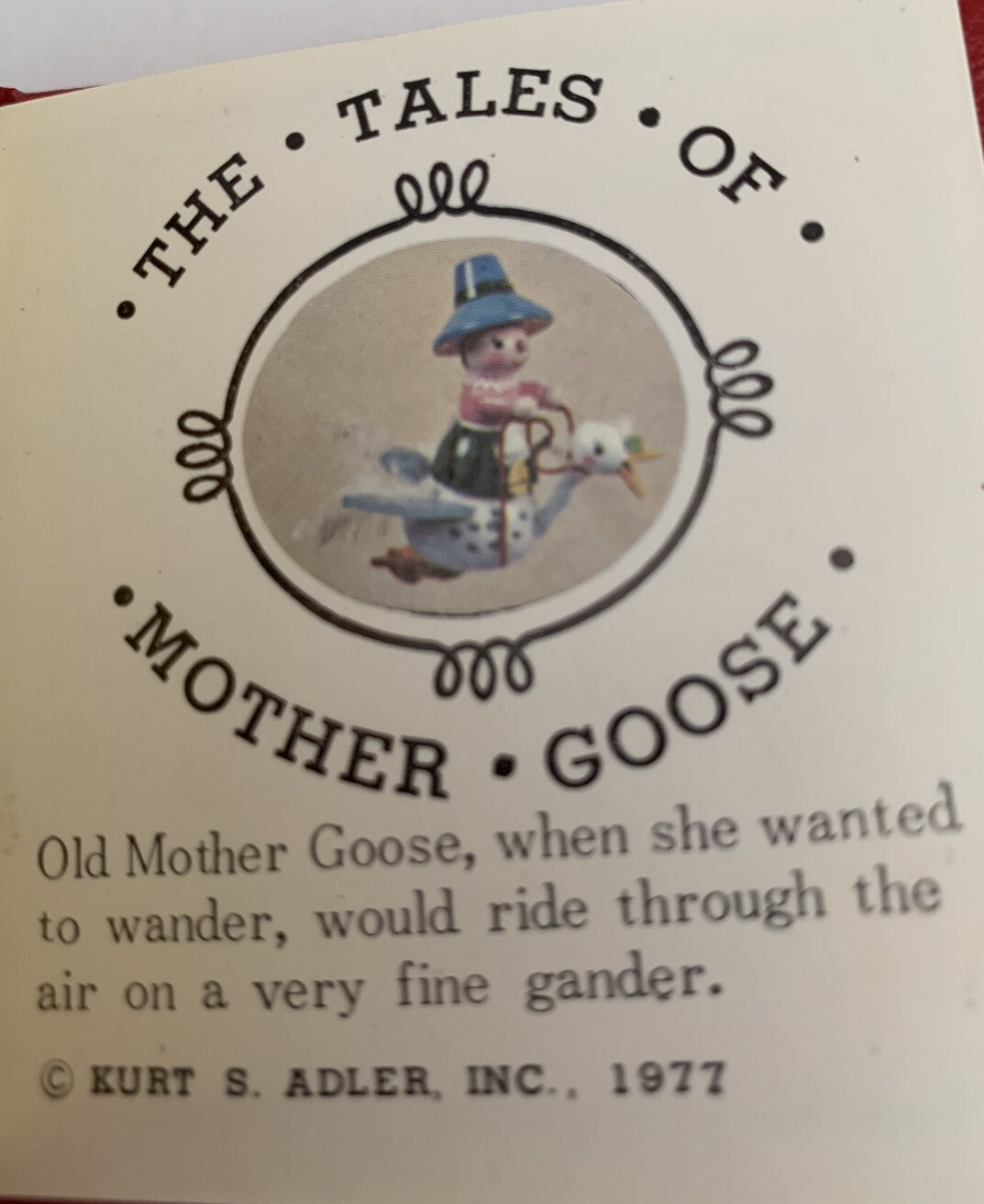 Kurt S Adler The Tales Of Mother Goose Miniature Book Christmas ...