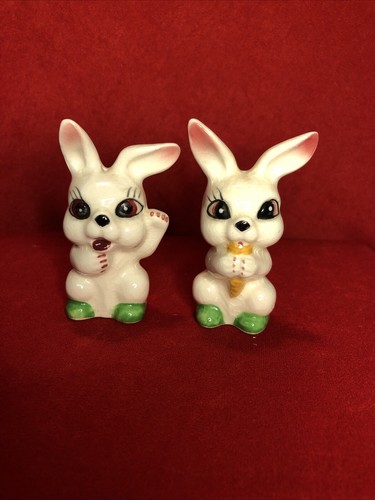 VTG 2pc Set Japan Salty Peppy BUNNY Rabbit Salt And Pepper Shakers ...