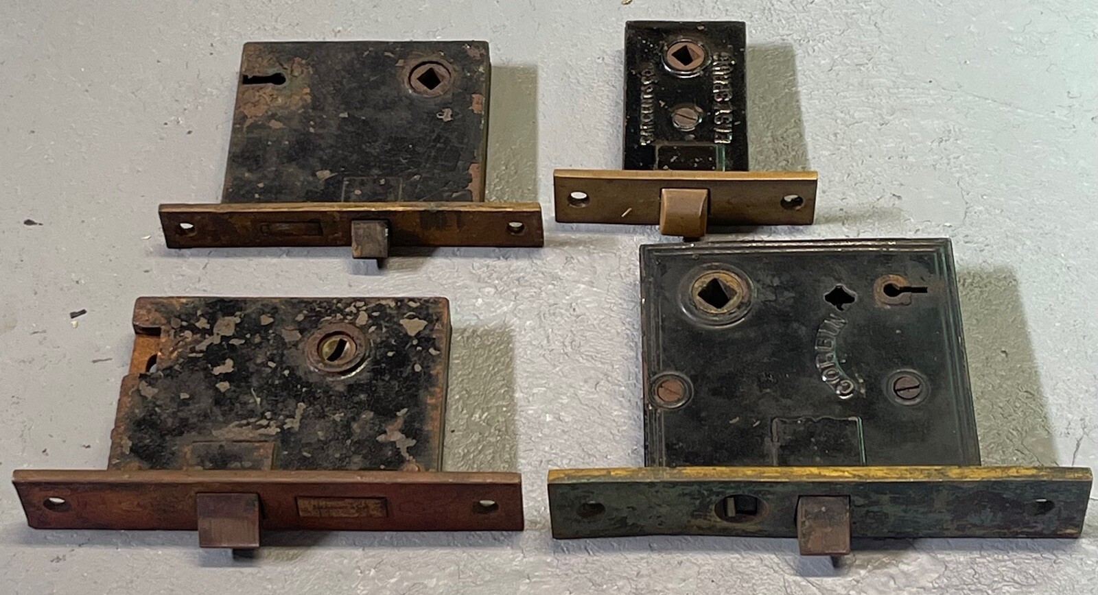 Set Of 4 Antique Architectural Salvage Mortised Door Locks. Sargent ...