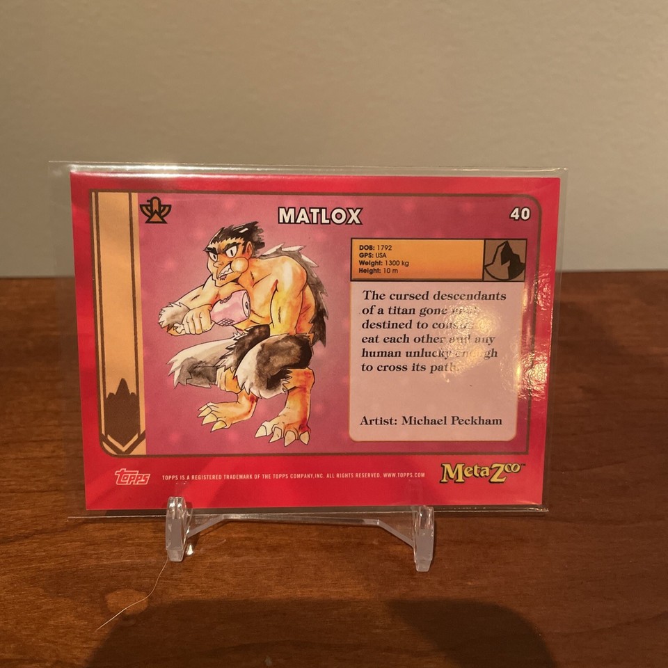 Topps Metazoo Cryptid Nation Series 0 MATLOX Gold Foil Parallel Rare ...