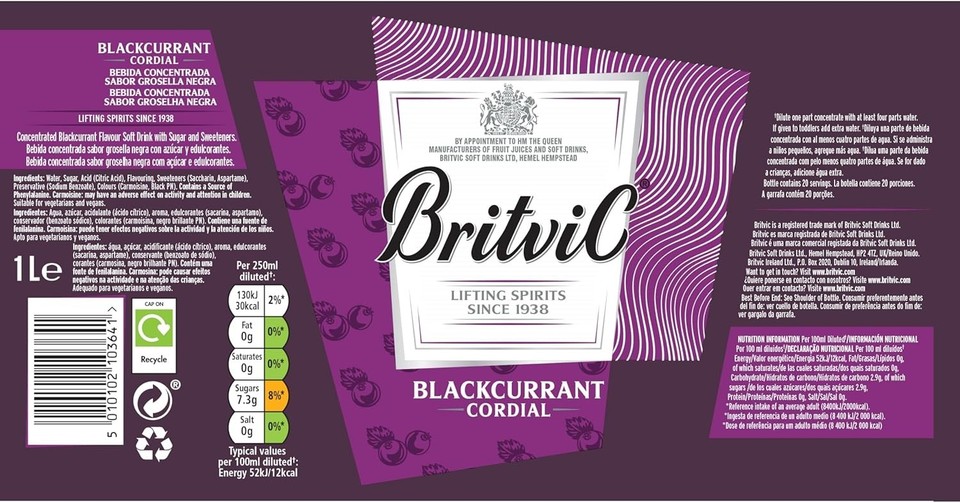 Britvic Blackcurrant Cordial, 1L, Free Shipping... | eBay UK