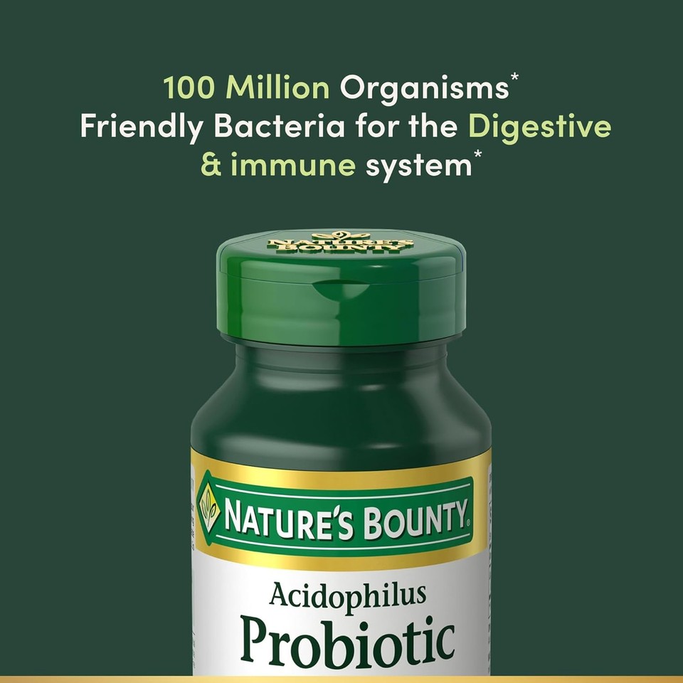Nature's Bounty Lactobacillus Acidophilus Probiotic Supplement - Daily ...