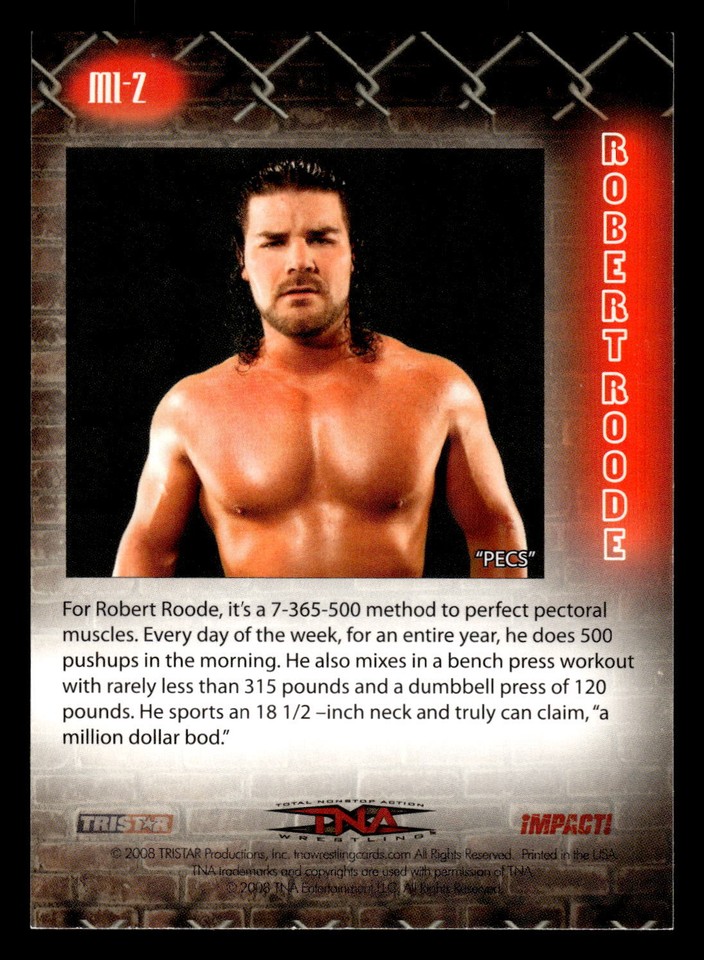 Robert Roode 2008 TriStar TNA Impact #MI-2 Muscles Ink TNA | eBay