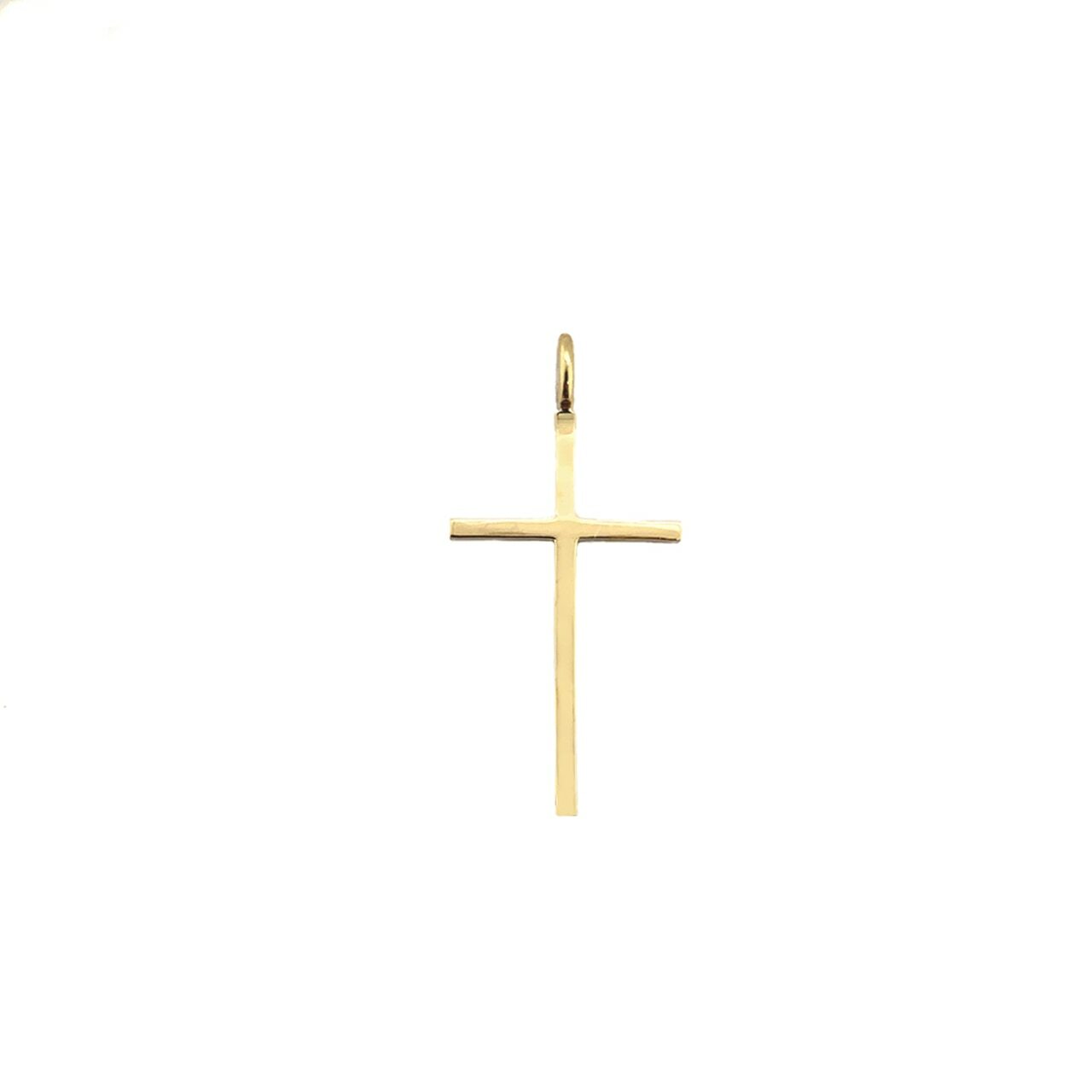 10k Solid Real Yellow Gold Small Dainty Thin Simple Cross Pendant ...