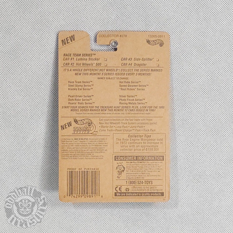 Hot Wheels No. 278 Race Team Series #4 Dragster Light Blue w/BW's 1995 ...