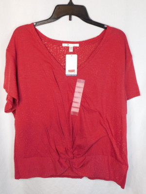 NEW Seven 7 Women Red Pullover Top Gathered at Waist in Front Size XXL ...