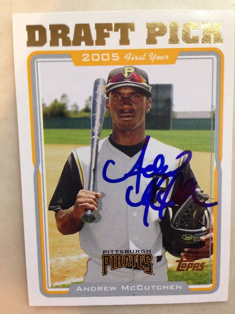 ANDREW McCUTCHEN Signed Autographed Topps 2005 1st Year Baseball Card ...