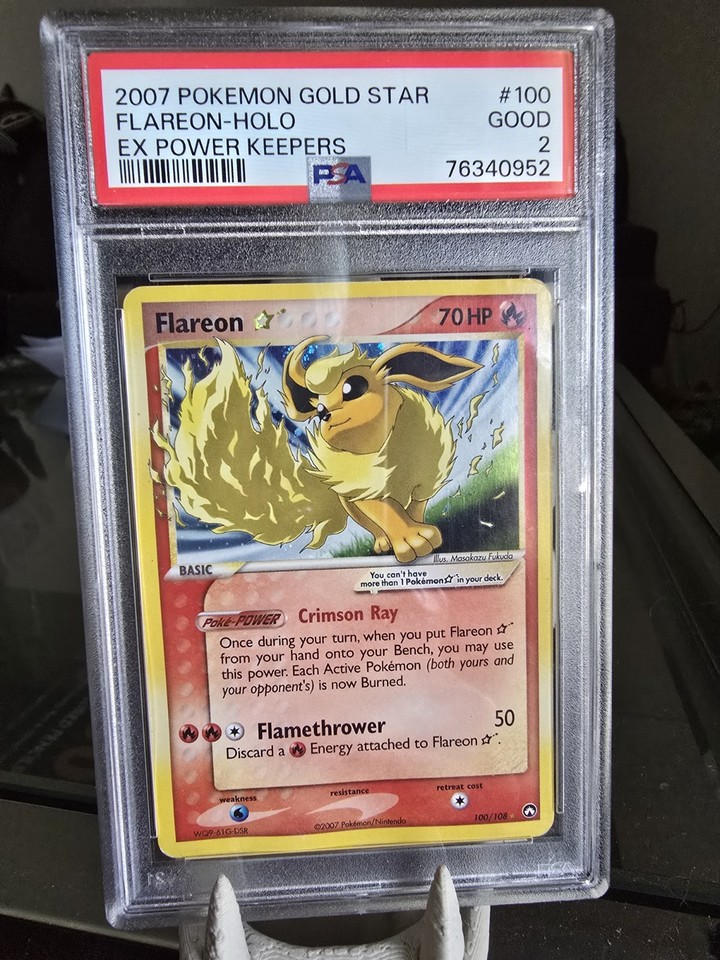 Gold Star Flareon Power Keepers 2007 #100 PSA 2 | eBay