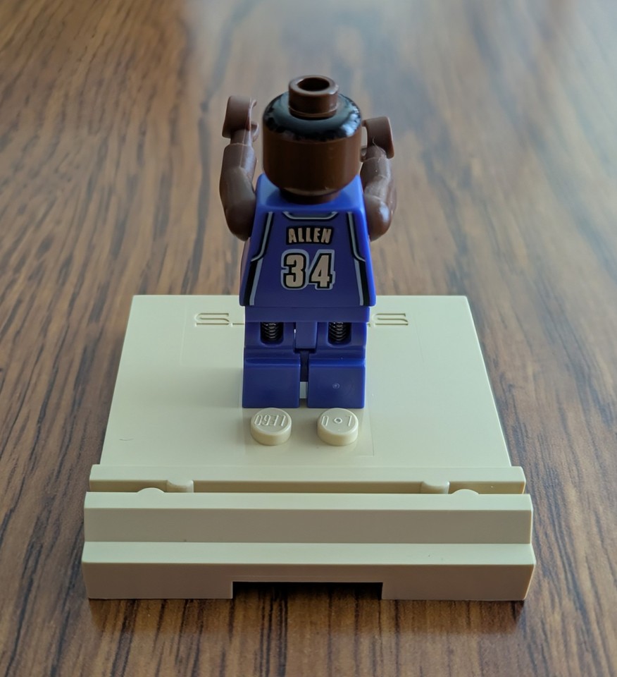 LEGO Ray Allen Basketball Minifigure and Card Milwaukee Bucks #34 NBA ...