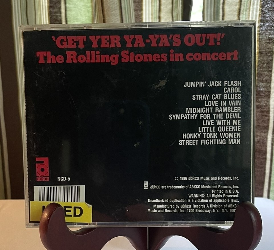 THE ROLLING STONES IN CONCERT 'GET YER YA-YA'S OUT' CD | eBay